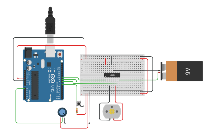Circuit Design Copy Of Speed And Direction Control Of Dc Motor Tinkercad