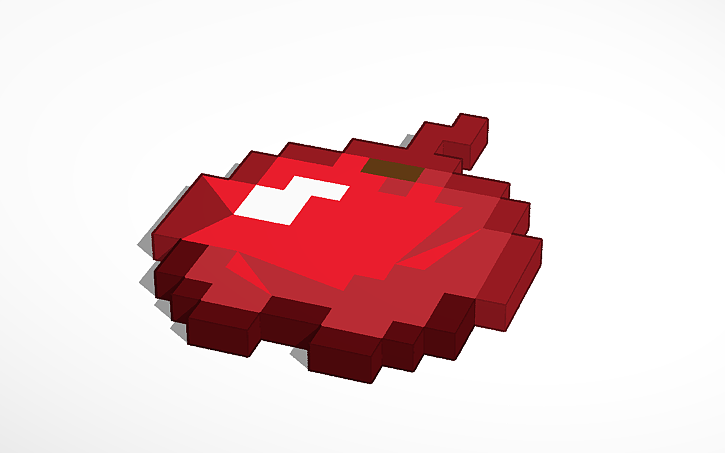 3D design Minecraft Apple - Tinkercad
