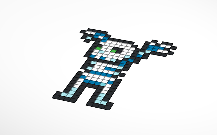 3D design Crypt of The NecroDancer Skeleton Pixel Art :D | Tinkercad