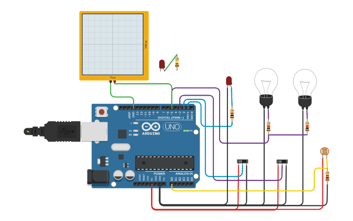 Circuit design Embedded_C_Front_light | Tinkercad