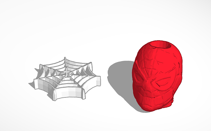 3D design Spiderman headbead + web - Tinkercad