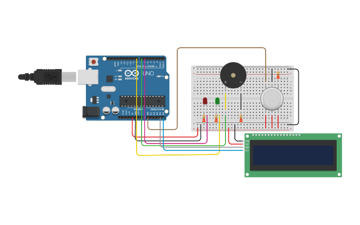 Circuit design Smoke Detector - Tinkercad