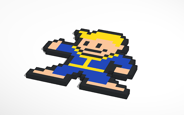 3D design vault boy - Tinkercad