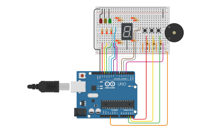Circuit design GENIUS GAME / SIMON GAME / JOGO DA MEMÓRIA | Tinkercad