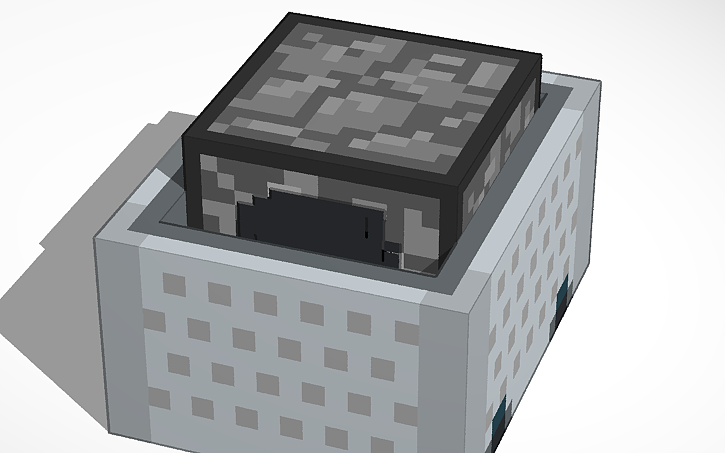 3D design Minecraft minecart with furnace - made by me - Tinkercad