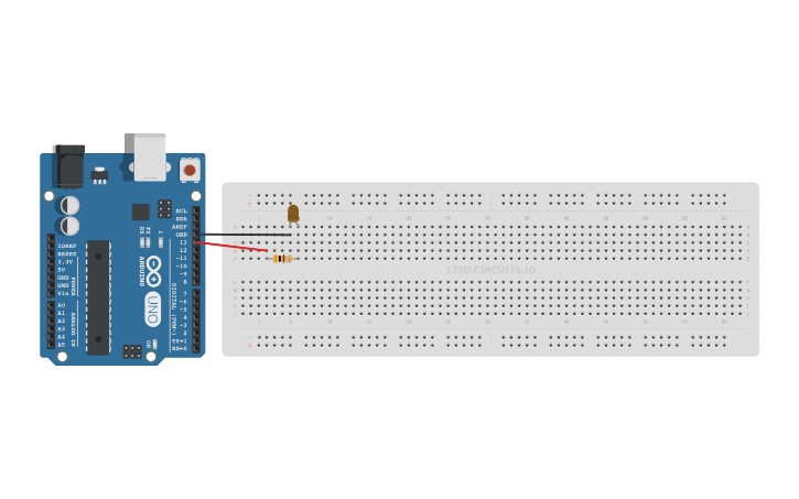 Circuit design LED Arduino Blink - Tinkercad