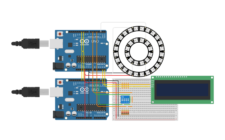 Circuit design カラフル24時間時計[Colorful 24-hour clock] - Tinkercad