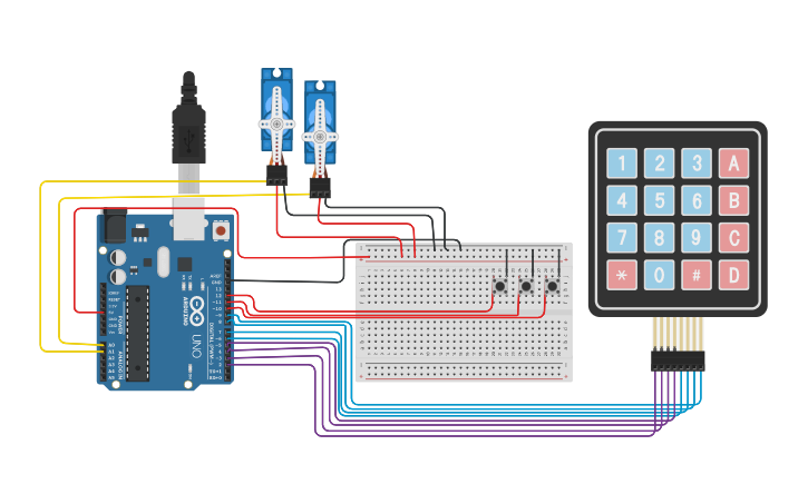 Circuit design Parqueadero | Tinkercad