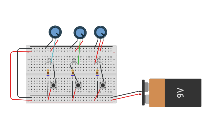 Circuit design RGB CON POTENCIOMETRO Y PULSADOR | Tinkercad Circuit design RGB CON POTENCIOMETRO Y PULSADOR | Tinkercad