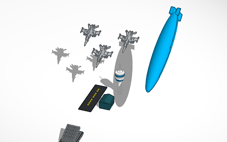 3D design airstrike on a airport with a rocketlauncher | Tinkercad