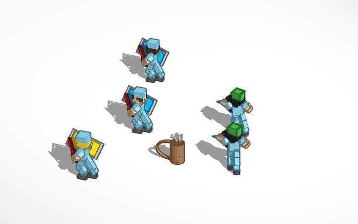 3D design minecraft world war - Tinkercad