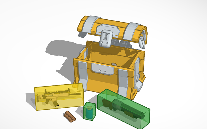 3D design Fortnite Chest - Tinkercad
