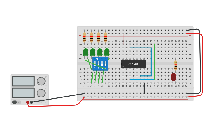 Circuit Design Even Parity Checker Tinkercad