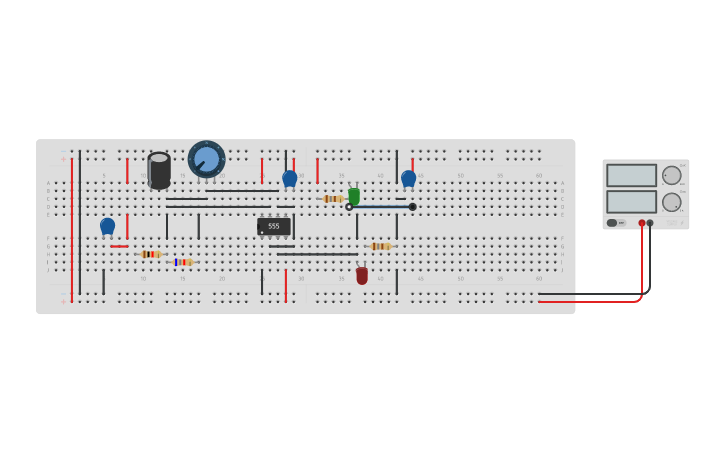 Circuit design MOLTEDO - Multivibratore astabile con timer 555 | Tinkercad