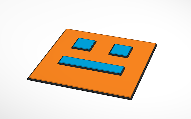 3D design Geometry Dash Icon - Tinkercad