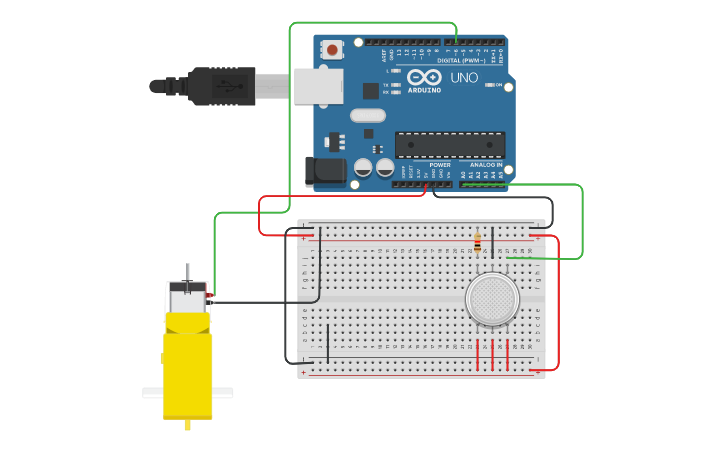 Circuit Design Sensor De Gas Tinkercad