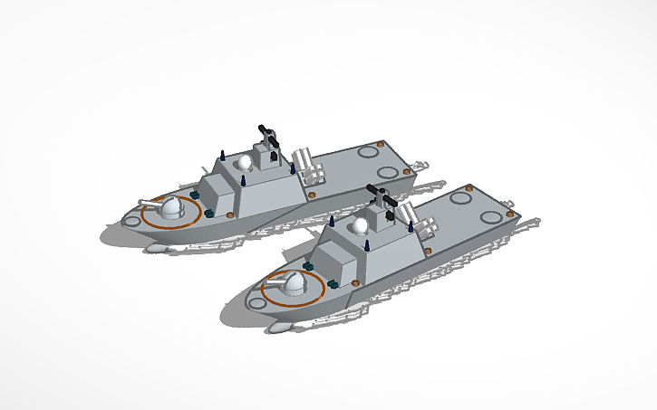 3D design Two 3D Printable battleship model - Tinkercad