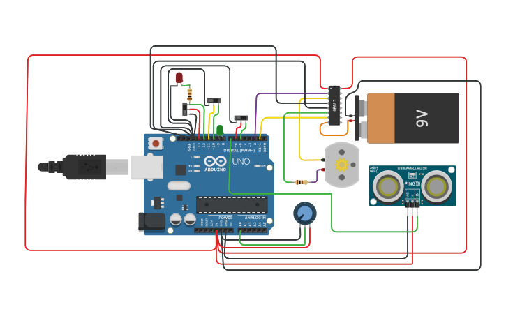 Circuit Design Automatic Door Opening System Tinkercad