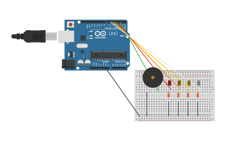 Circuit design buzzer - Tinkercad