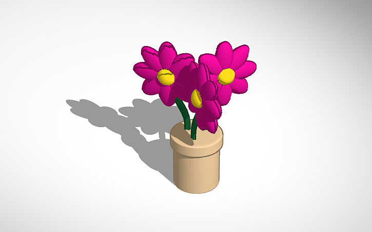 3D design Flower in pot - Tinkercad