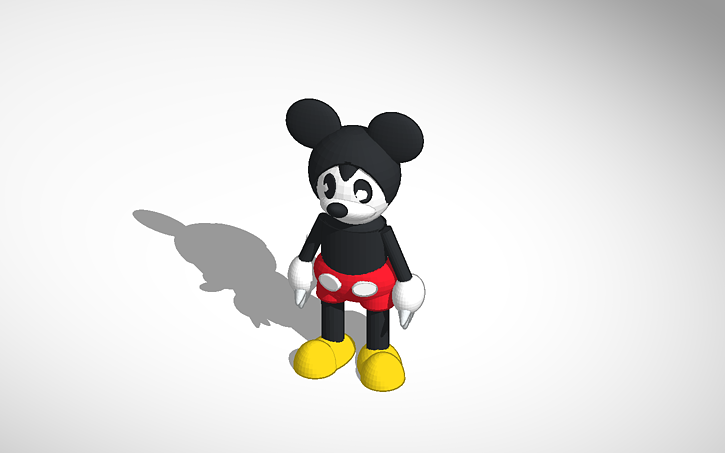 3D design Mickey Mouse - Tinkercad