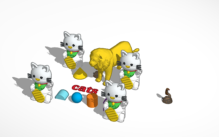 3D design cats - Tinkercad