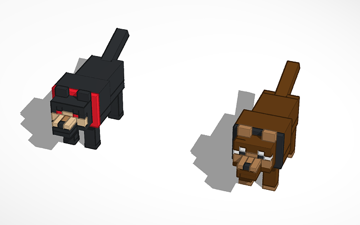 3D design Minecraft puppies!!!!!!!!(; | Tinkercad