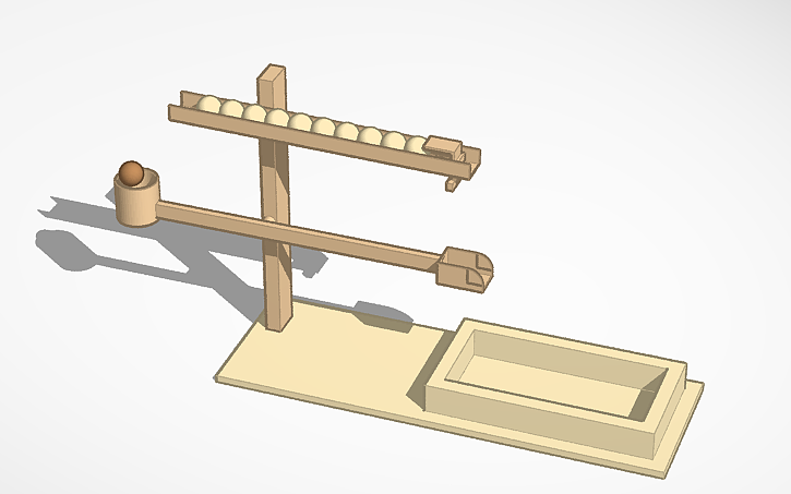 3D design Ball dropping mechanism simlab - Tinkercad