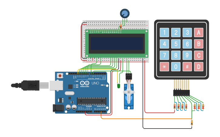 Circuit design Door Lock - Tinkercad