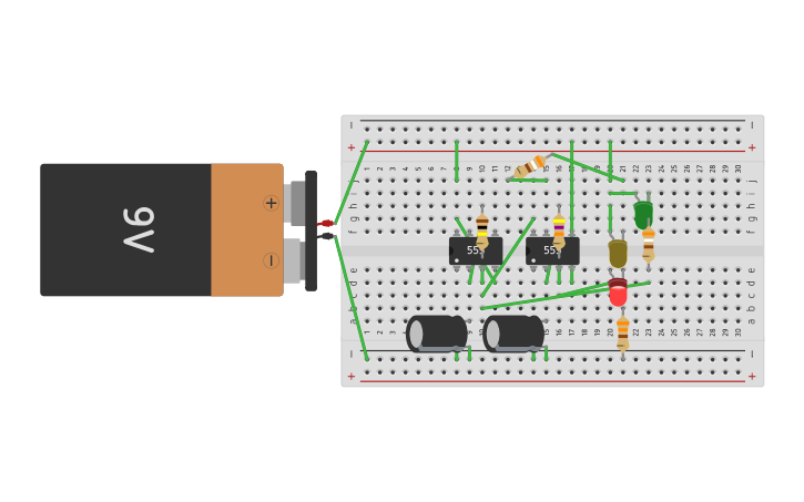 Circuit Design Automatic Traffic Light W 555 Ic W Breadboard Tinkercad