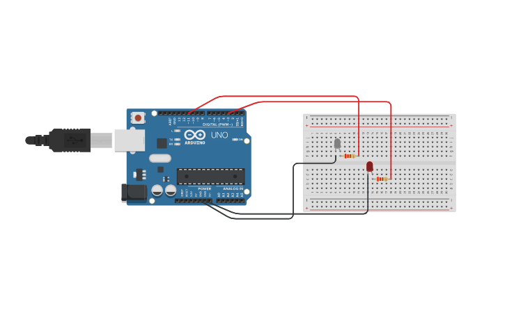 Circuit Design Эксперимент 2 Маячок с нарастающей яркостью Tinkercad