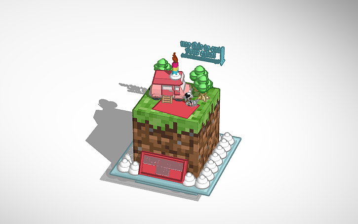3D design Animal Crossing x Minecraft Cake | Tinkercad