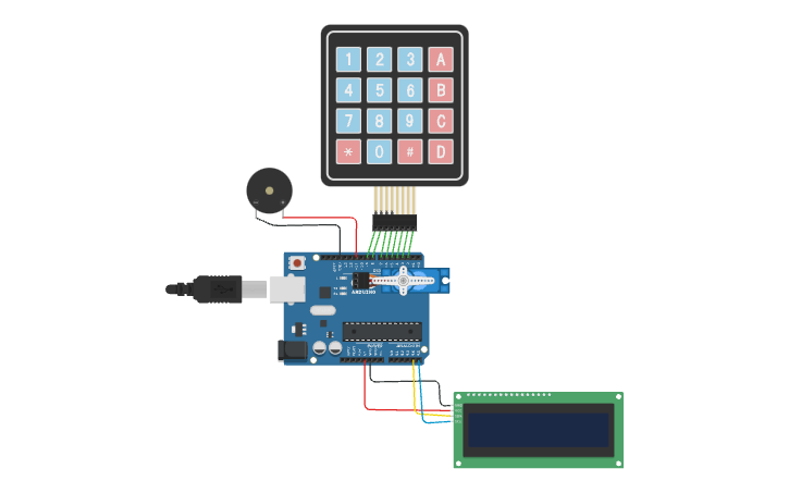 Circuit Design Smart 🚪door Lock 🔐 System Using Arduino Tinkercad 8030