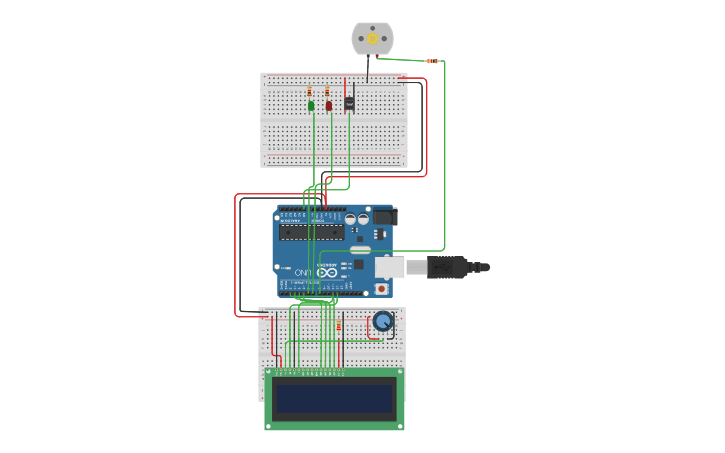 Circuit design ex:6_Automatic Irrigation System | Tinkercad