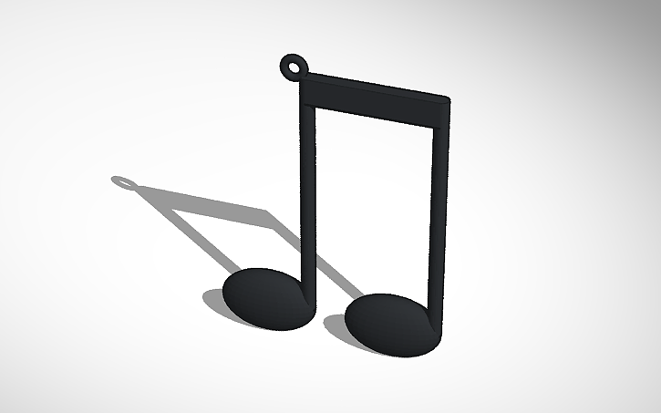 3D design Music Note Keychain - Tinkercad