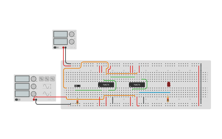 Circuit design Serial In Serial Out - Tinkercad