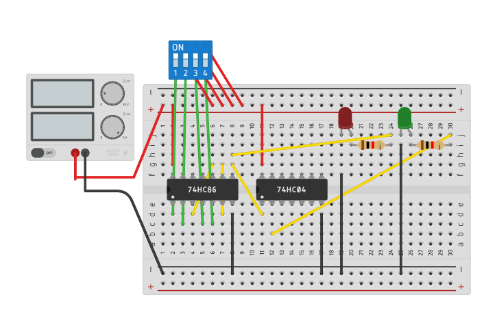 Circuit Design 4 Bit Odd Even Parity Checker Rajdeep Tinkercad 9293