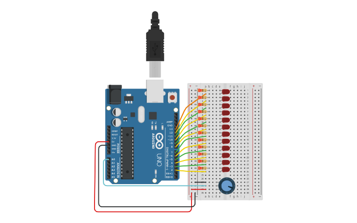 Circuit design Working with Loops - Tinkercad