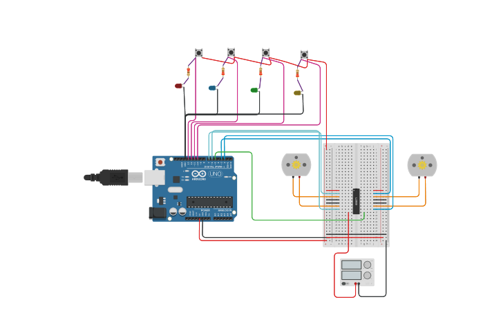 Circuit design motores | Tinkercad