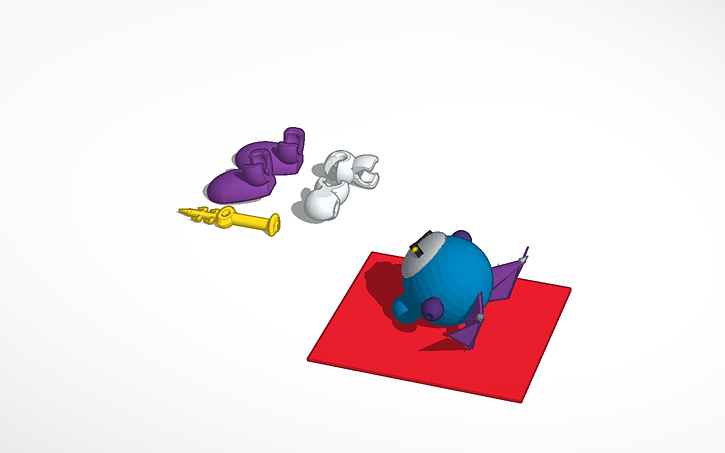 3D design Meta knight 3D printing moveable figure - Tinkercad