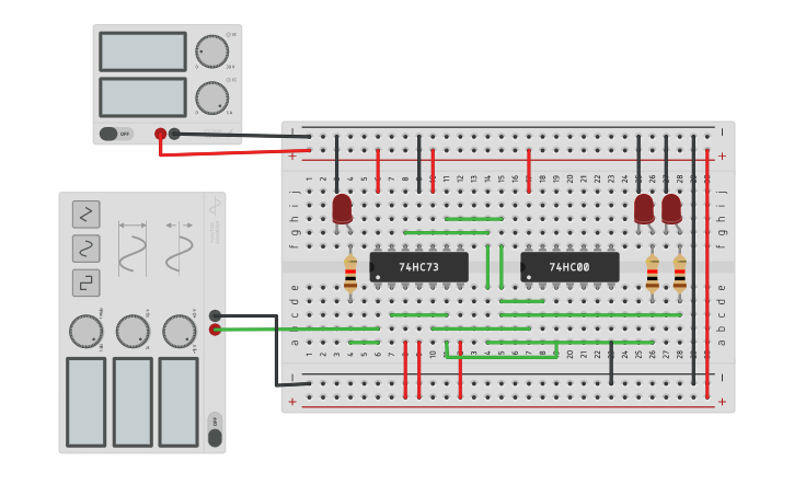 Circuit design mod 3 counter - Tinkercad