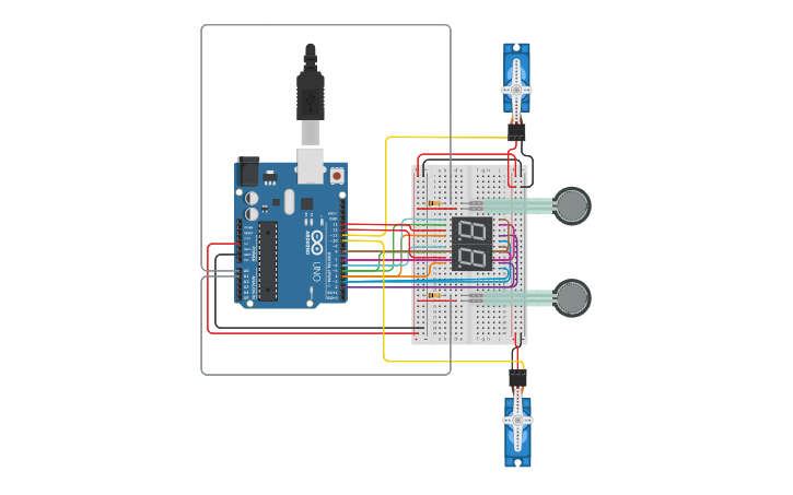 Circuit design 17009052 PARKING LOT SYSTEM EA | Tinkercad