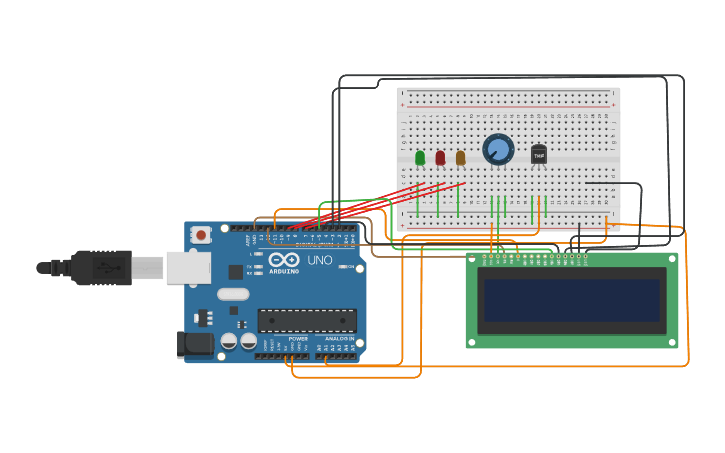 Circuit design Program 4: Temperature Sensor - Tinkercad