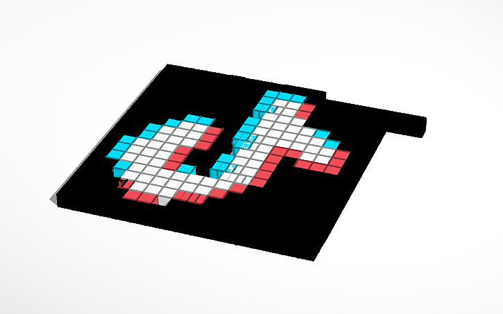 3D design Tic tok pixel art - Tinkercad