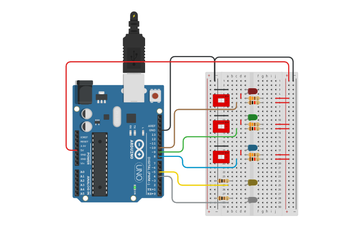 Circuit design 1-Bit Full Adder - Tinkercad