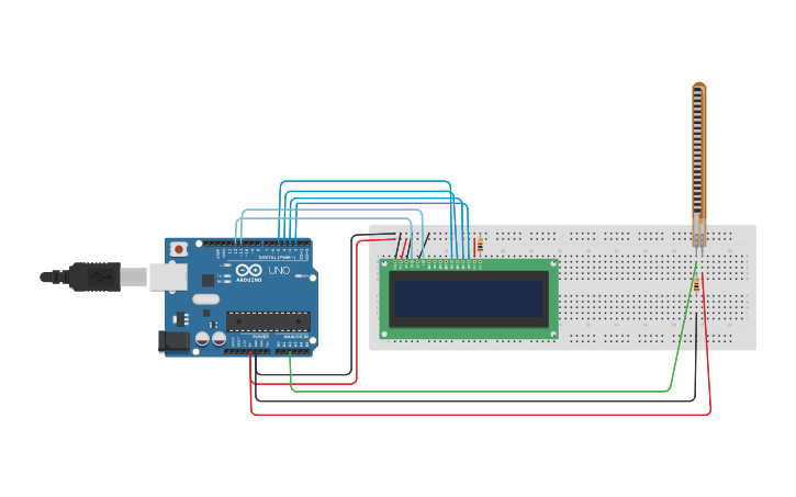 Circuit design flex sensor - Tinkercad