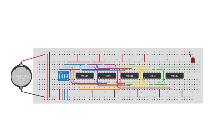 Circuit design Protoboard - Tinkercad