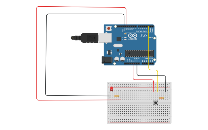 Circuit design A04-Morse Code Beacon with Button (STARTER) - Tinkercad Circuit design A04-Morse Code Beacon with Button (STARTER) - Tinkercad