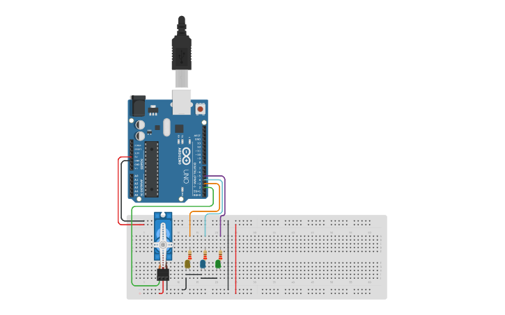 Circuit design Control de Servo | Tinkercad