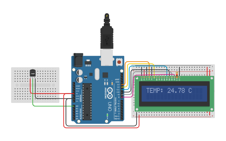 Circuit Design Arduino Temperature Sensor Tinkercad